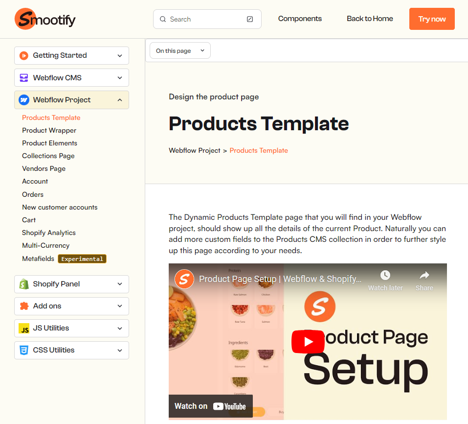 Webflow and Shopify, connected! | Smootify.io